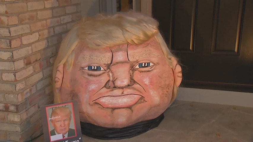 WATCH: Ohio woman creates 374-pound ‘Trumpkin’ head - National ...