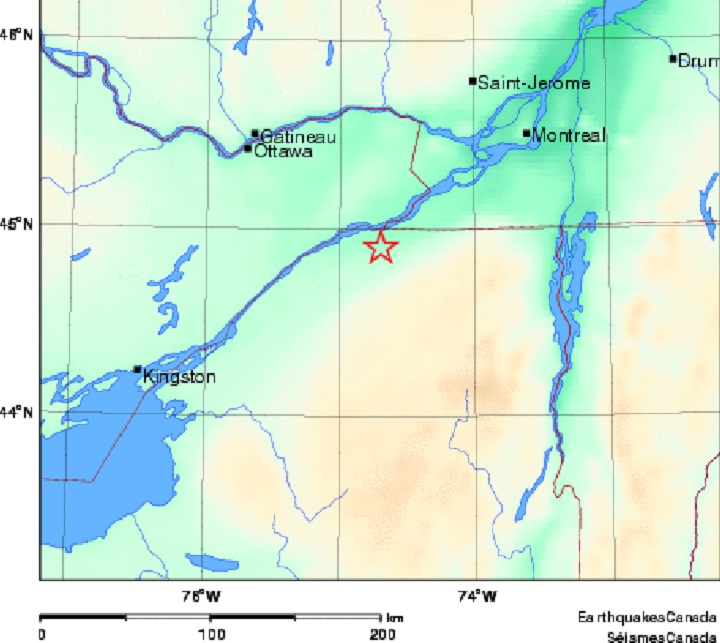 No damage reported after small earthquake near Ontario-Quebec border ...