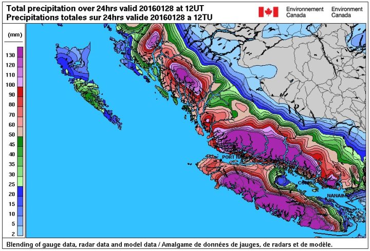 Potential flooding for Vancouver Island; east side particularly ...