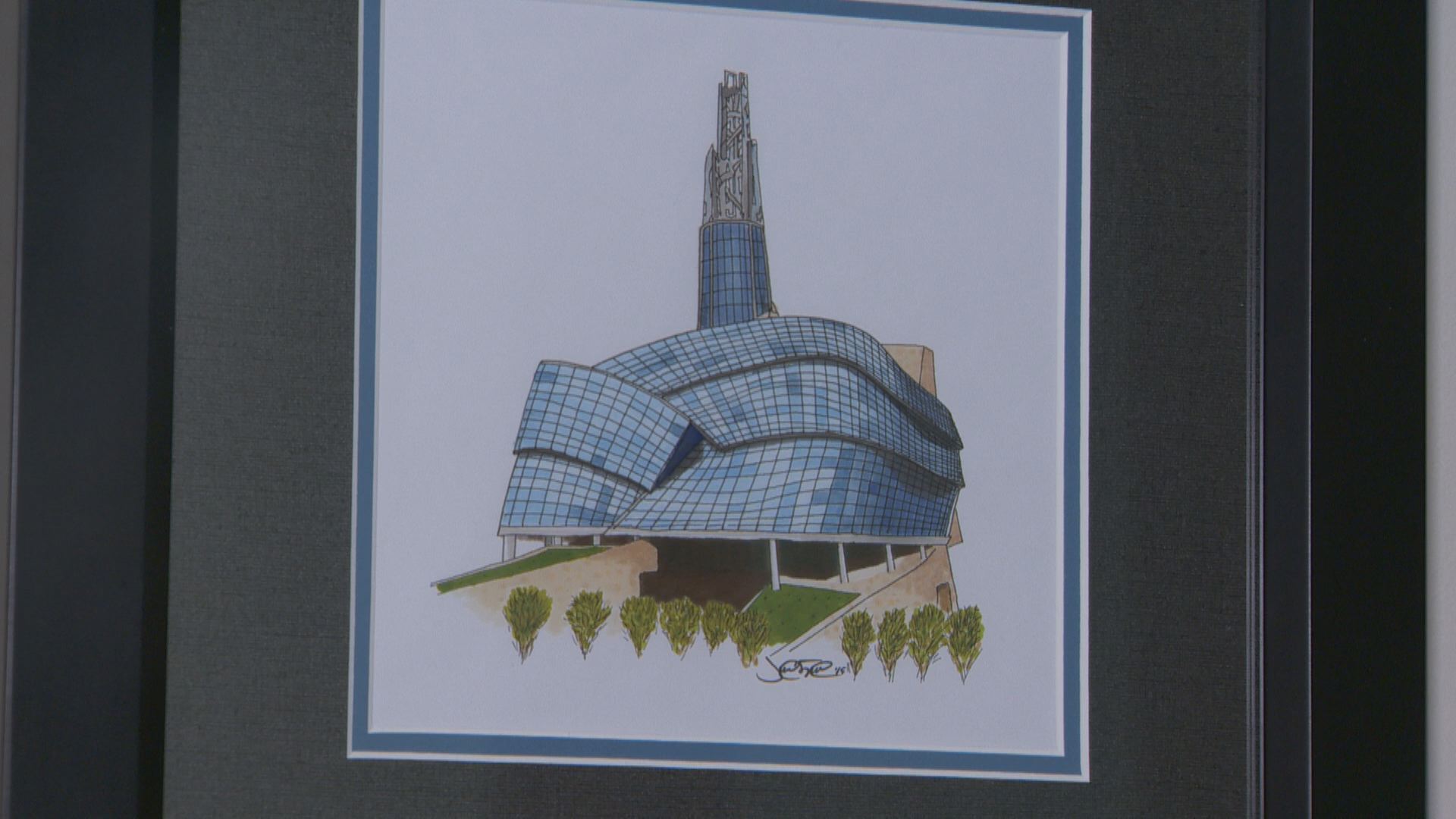 Justin Trudeau sketch of Canadian Museum for Human Rights up for ...