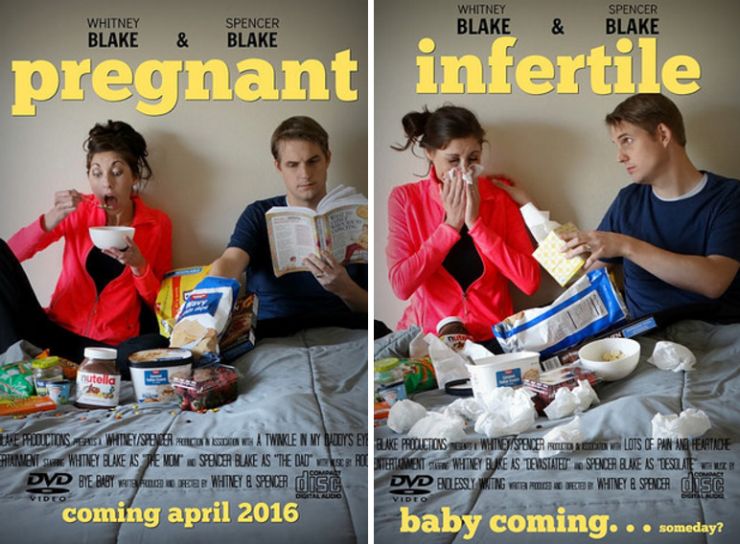 Couple finds humour in infertility with pregnancy announcement parodies ...