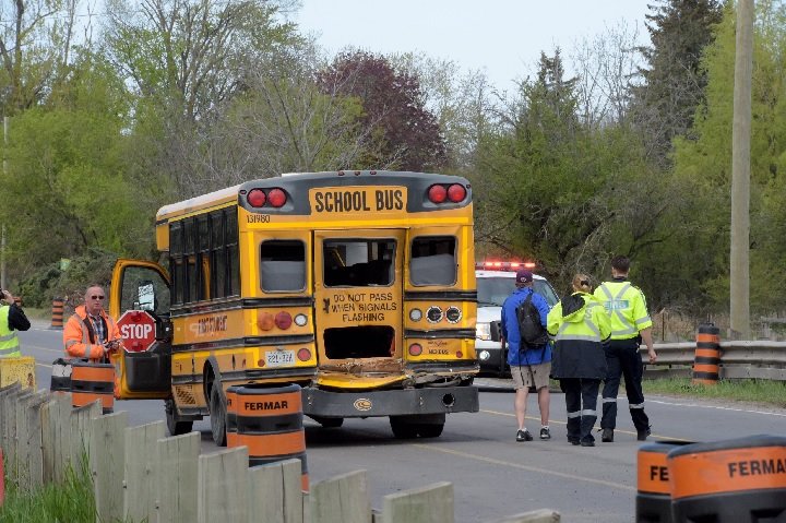 7 children injured after tanker truck rear-ends school bus west of ...