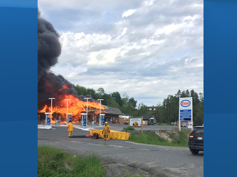 Fire crews battle blaze tearing through Kenora-area gas station ...