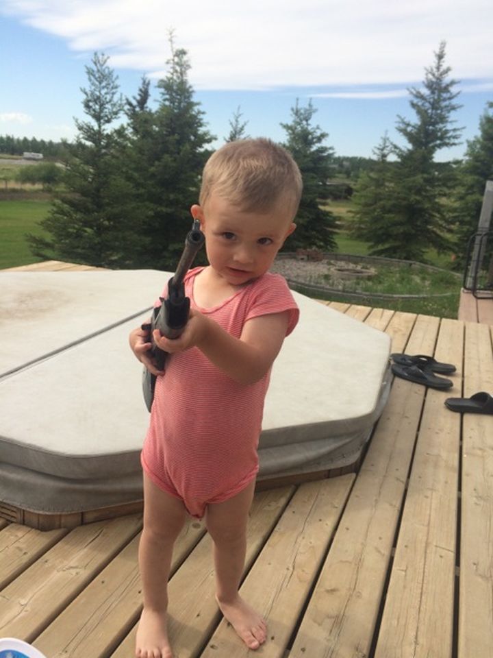 Photos of 2-year-old Alberta boy holding gun cause viral stir ...