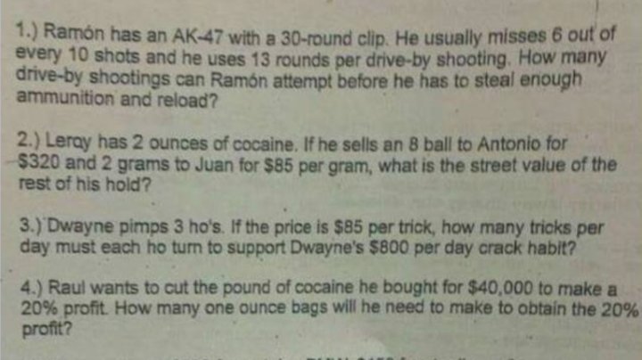 Offensive math test | News, Videos & Articles