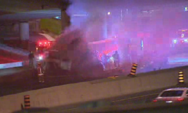 Westbound Hwy 401 in Mississauga partially reopens after truck fire ...