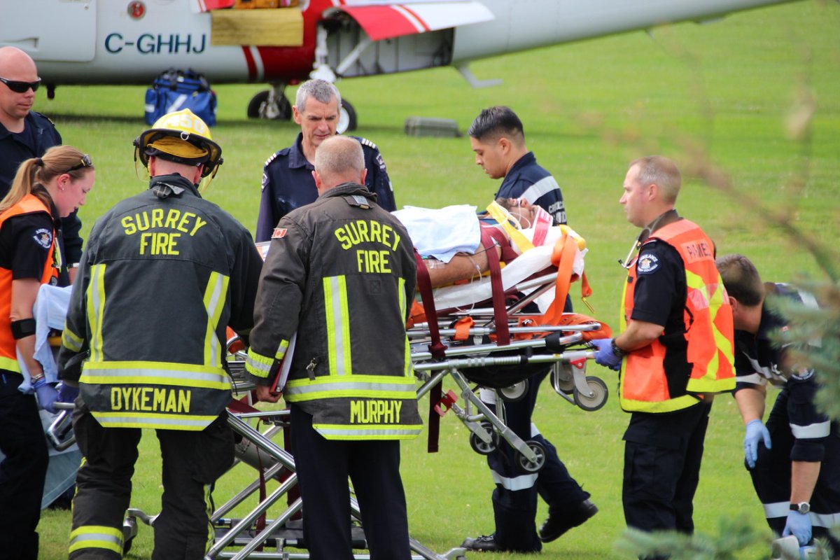 Motorcycle rider survives after collision splits bike in half - BC ...