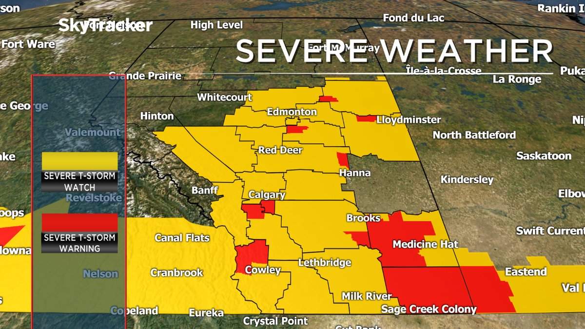 Severe thunderstorm warnings continue for central Alberta - Edmonton ...