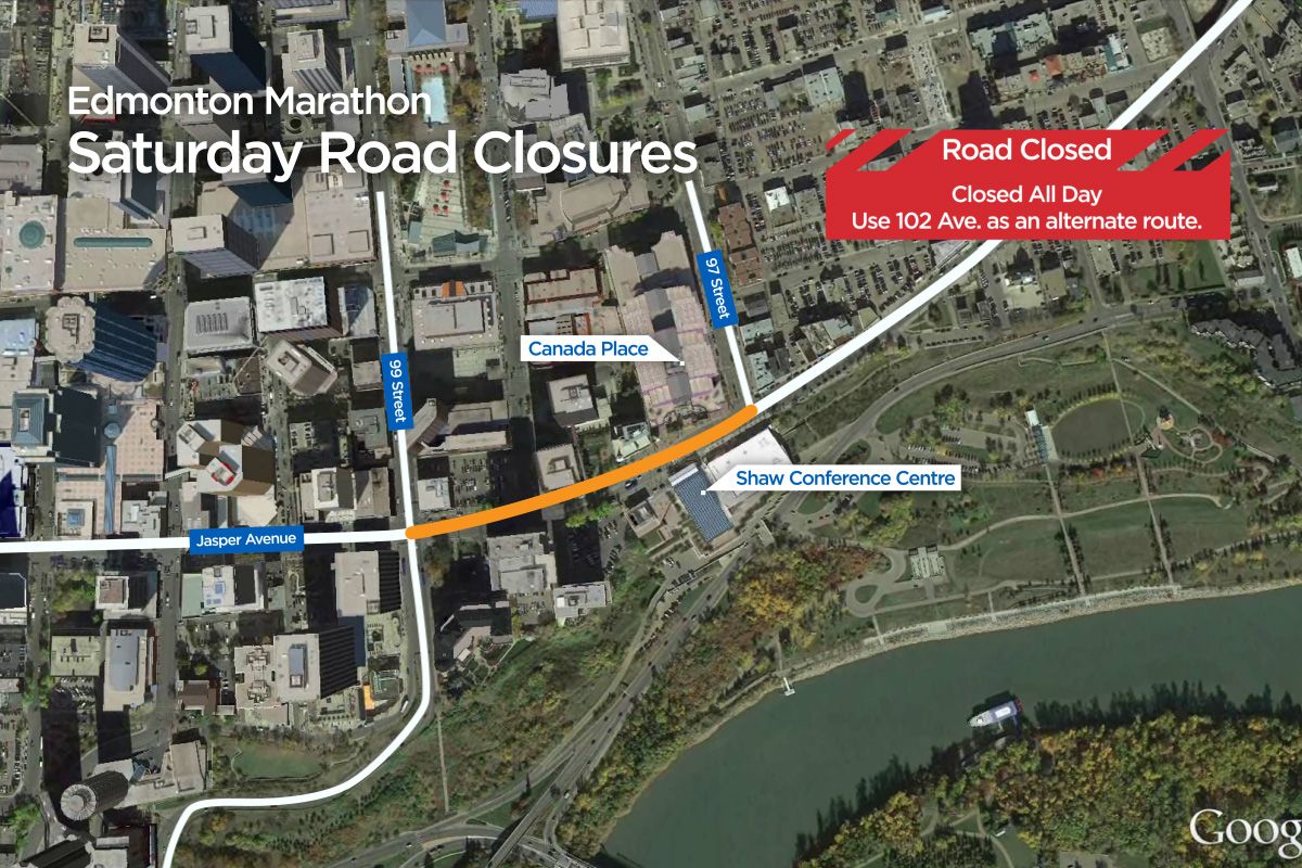 Road closures in place for Edmonton marathon - Edmonton | Globalnews.ca