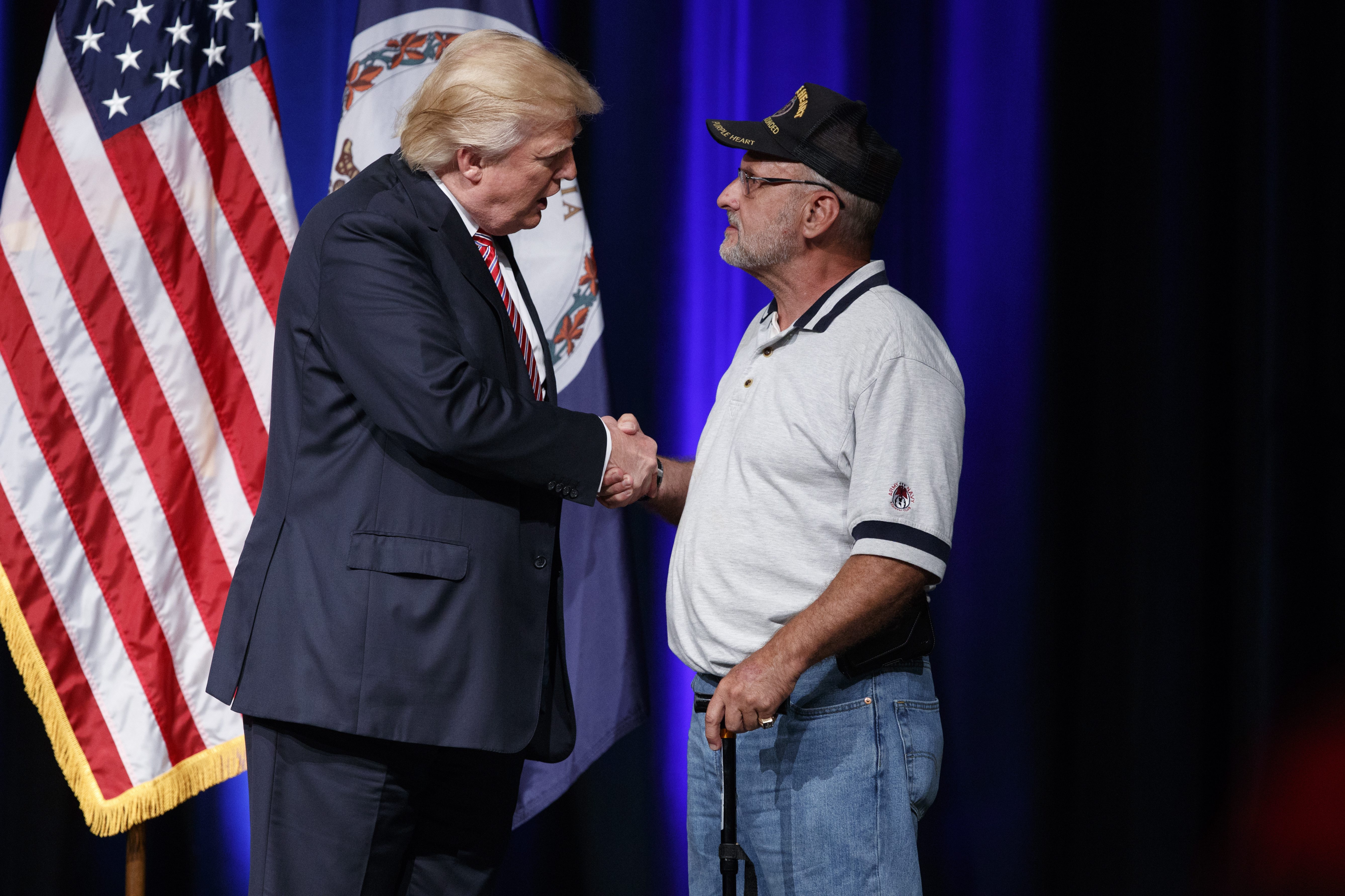 Donald Trump accepts Purple Heart from supporter, says getting it was ...