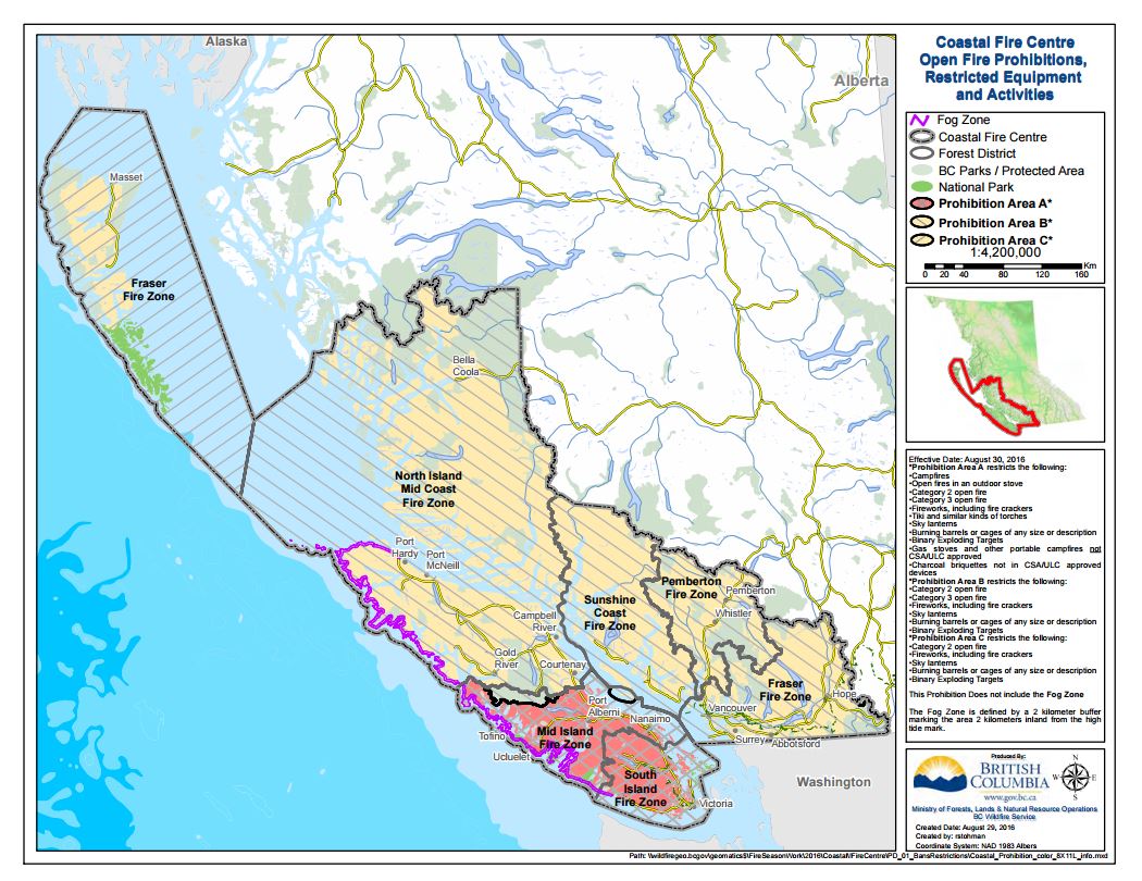 Fire ban lifted along B.C.’s South Coast after rainy weekend ...