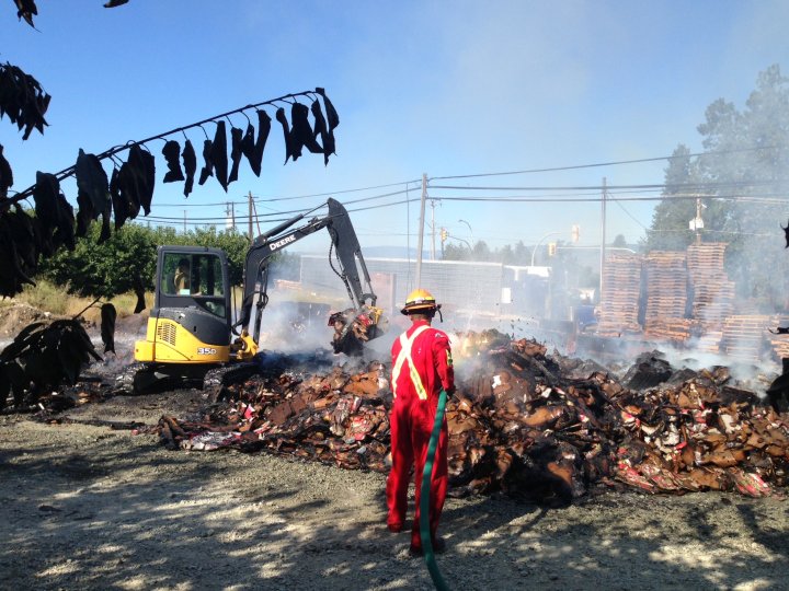 Pallet fire in Kelowna | Globalnews.ca