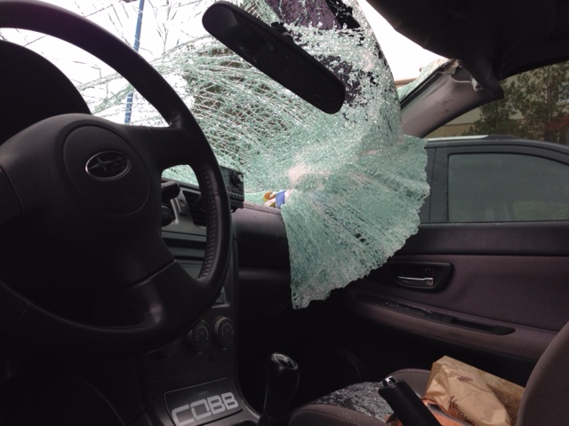 Edmonton driver escapes injury after flying tire destroys windshield ...