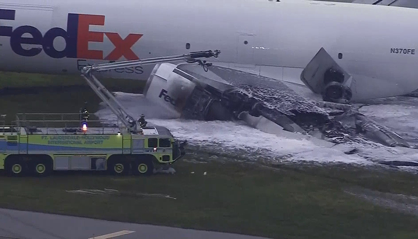 WATCH: FedEx plane catches on fire at Florida airport - National ...