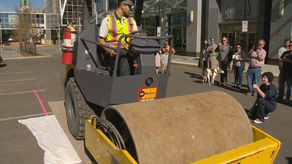 Regina refugees’ art project made possible by industrial steamroller ...