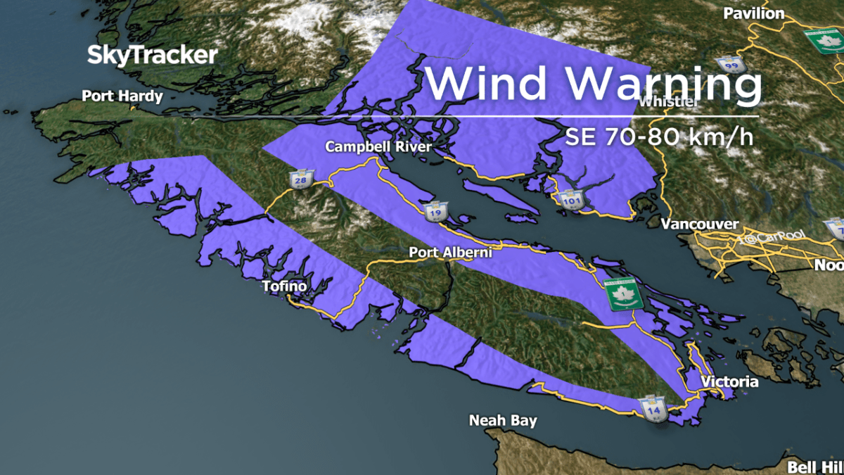 High winds and heavy rain expected for B.C. South Coast Thursday night ...