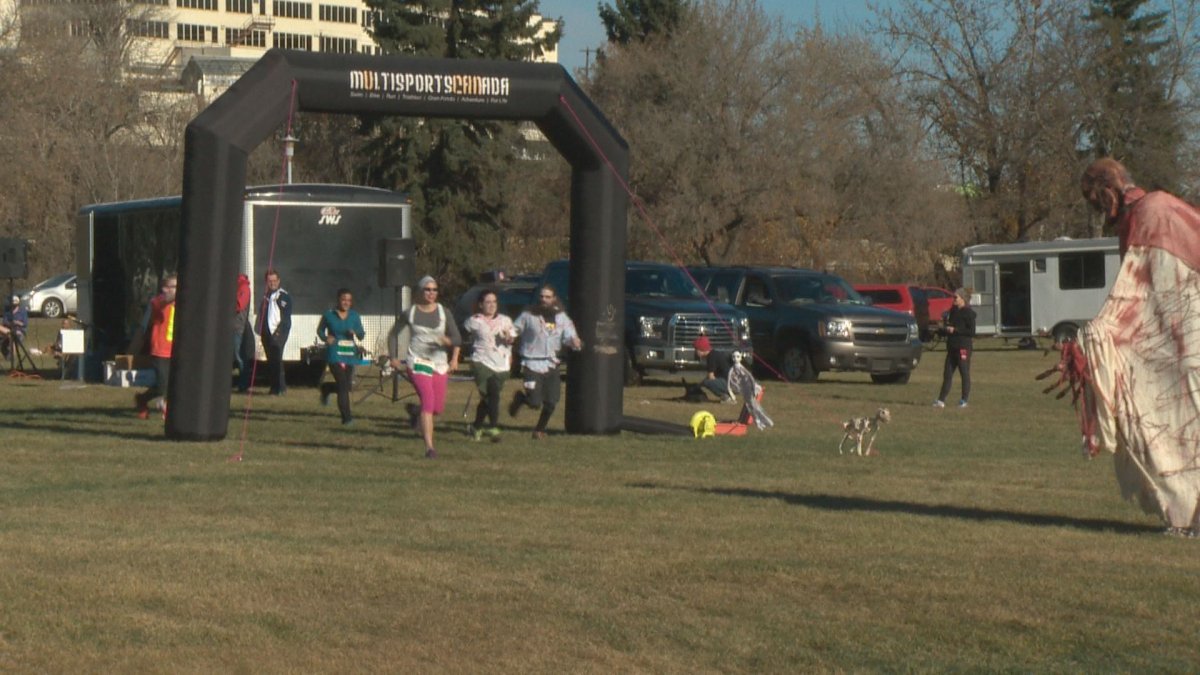 In Photos: Zombies take over Edmonton’s river valley for annual fun run ...