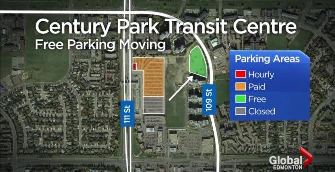 Free parking stalls at Century Park park and ride in new location ...