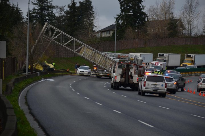 Driver dies in Delta crash that knocked down overhead sign on Nordel ...