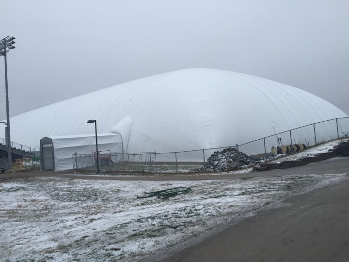Massive indoor sports dome takes shape at Edmonton’s Foote Field ...