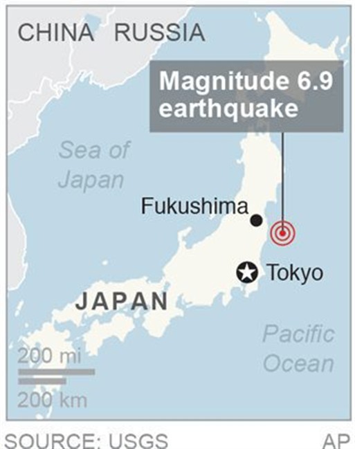 Tsunami hits Japan after earthquake strikes off Fukushima - National | Globalnews.ca