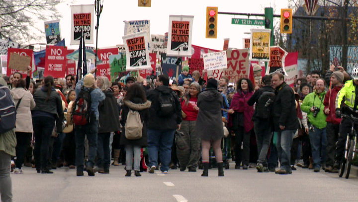 Thousands protest Kinder Morgan pipeline proposal in Vancouver ...