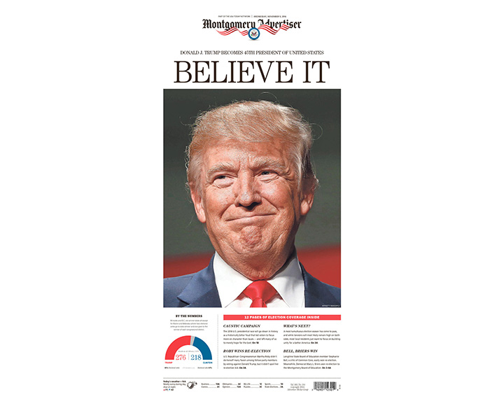 Newspaper front pages day after Donald Trump shocked America becoming ...