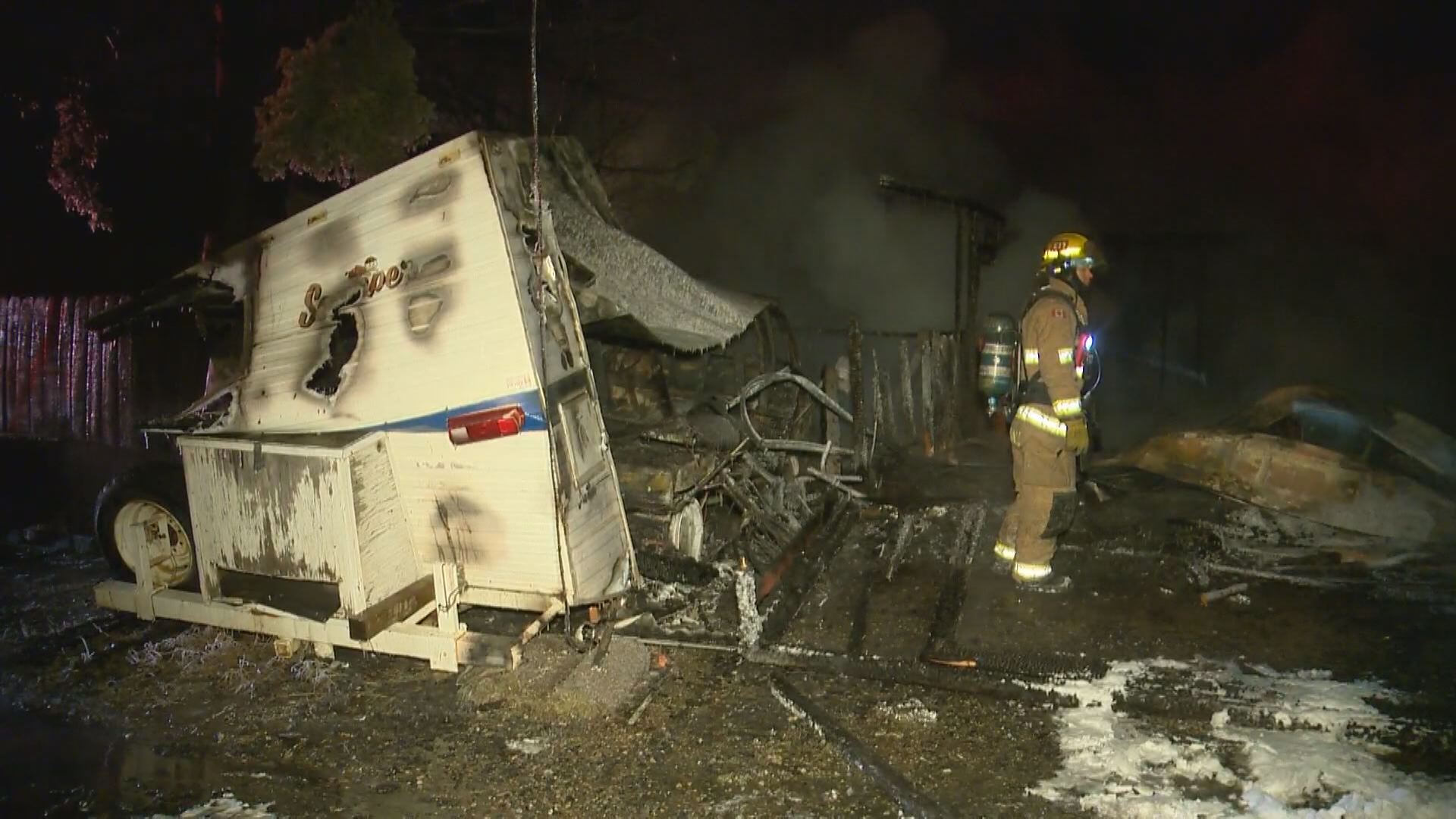 Fire in northwest Calgary destroys garage and motor home - Calgary ...