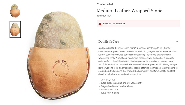 Nordstrom sells out of $112 leather-wrapped rock - National | Globalnews.ca