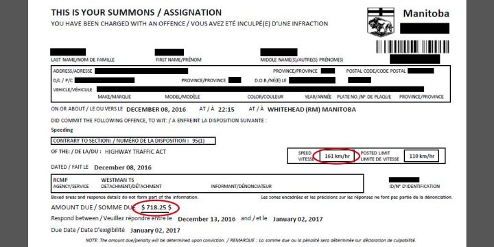 Driver pulled over for speeding tells Manitoba RCMP he had to go to the ...