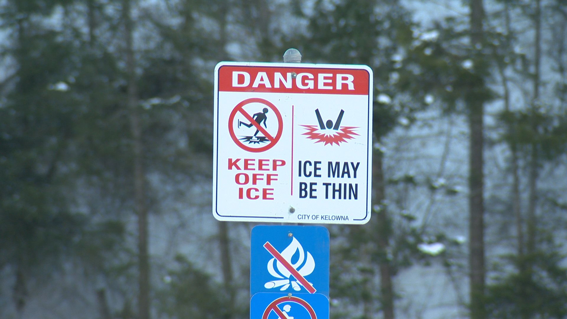 ‘Keep off ice’ signs in Kelowna parks often ignored | Globalnews.ca