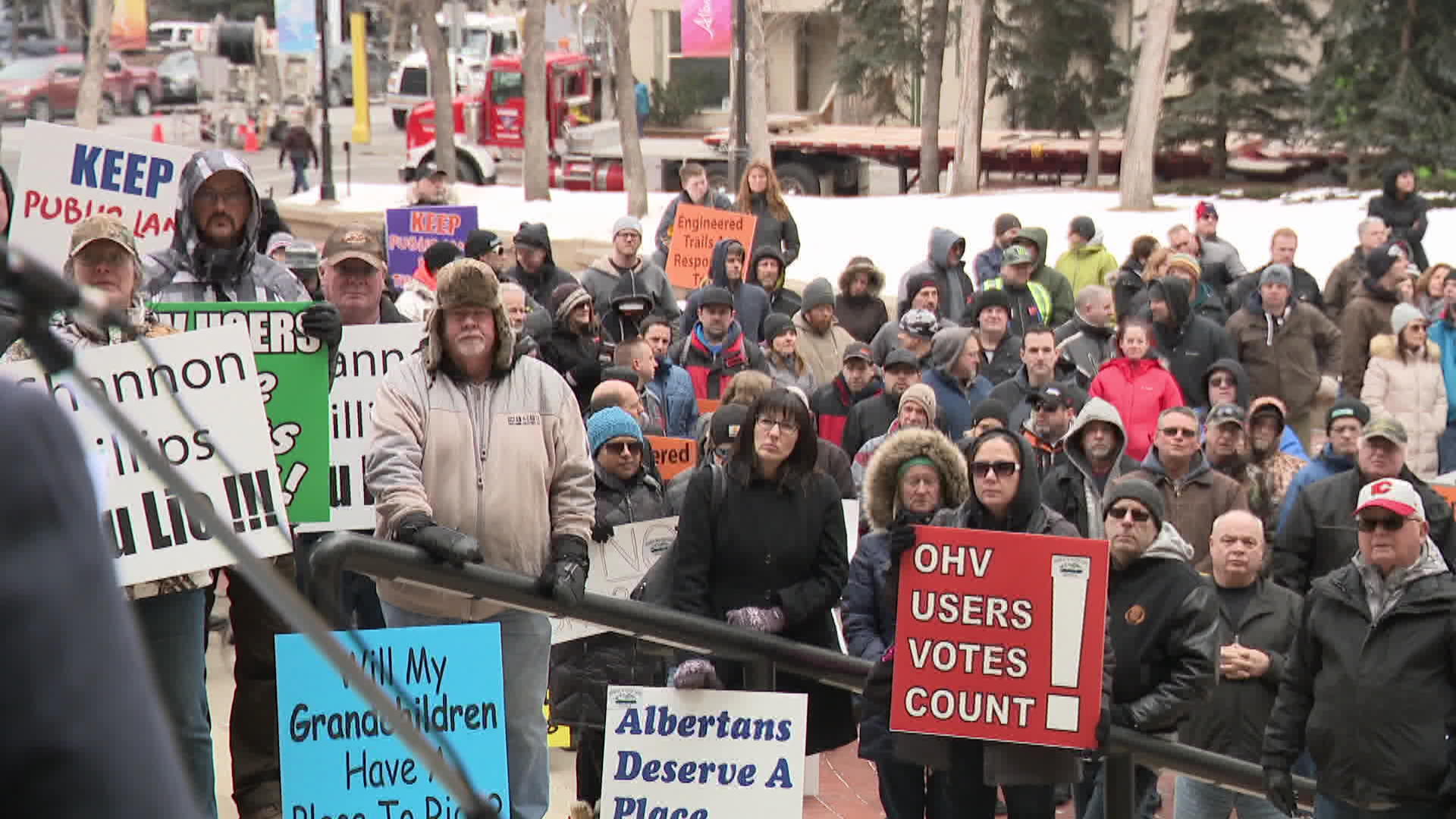 Hundreds gathered in Calgary to protest ban on OHV use in Castle area ...