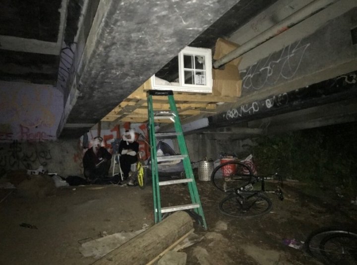 Homeless tenants evicted from ‘loft’ built beneath highway overpass ...