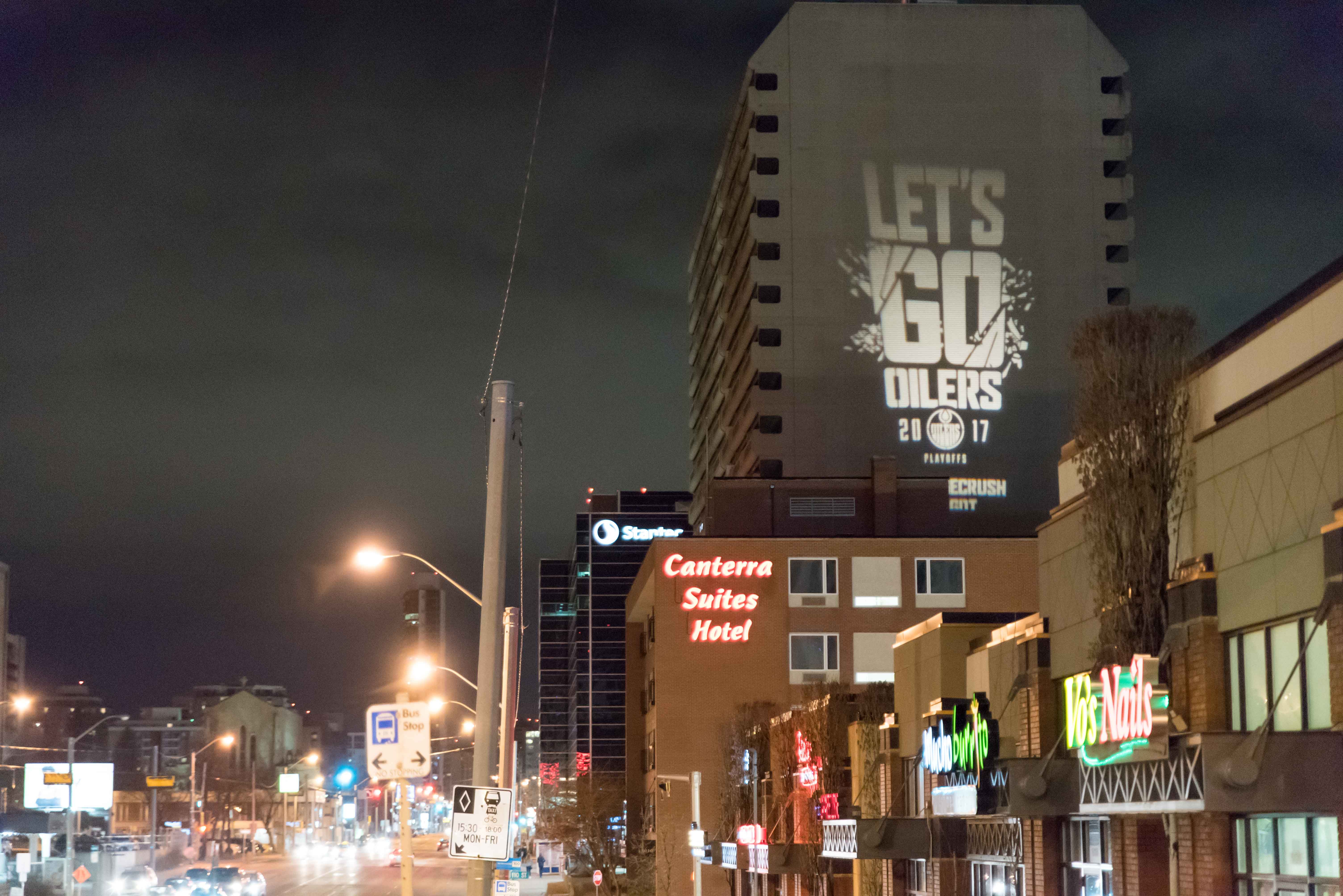 ‘Let’s Go Oilers’ sign lights up downtown Edmonton building - Edmonton ...