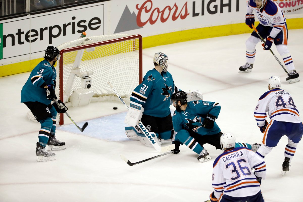 Edmonton Oilers blank San Jose Sharks 1-0 in NHL playoffs | Globalnews.ca