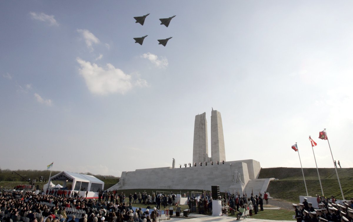 French town plastered with over 500 Canadian flags for Vimy Ridge ...