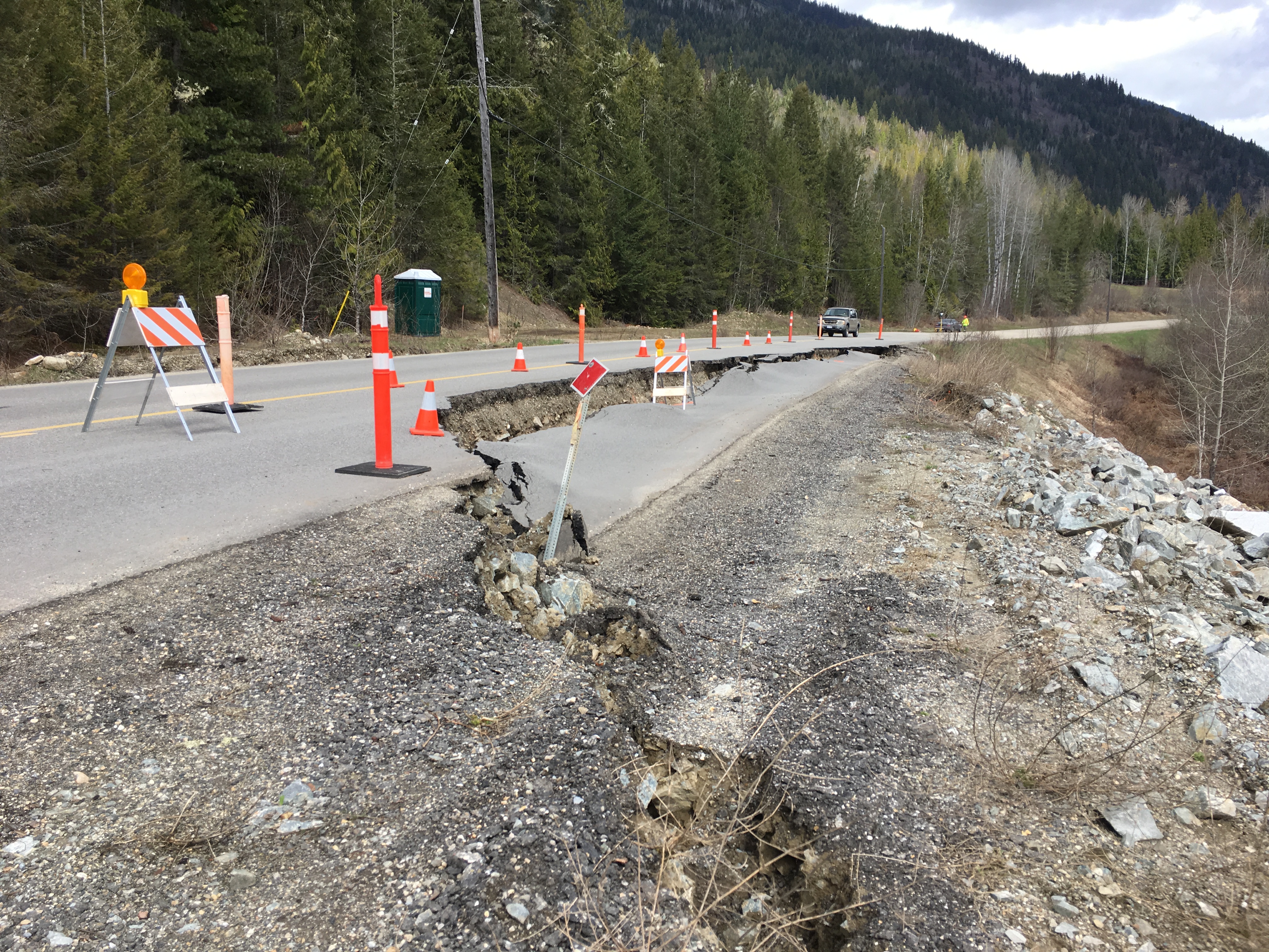 Significant sloughing affects traffic on secondary highway | Globalnews.ca