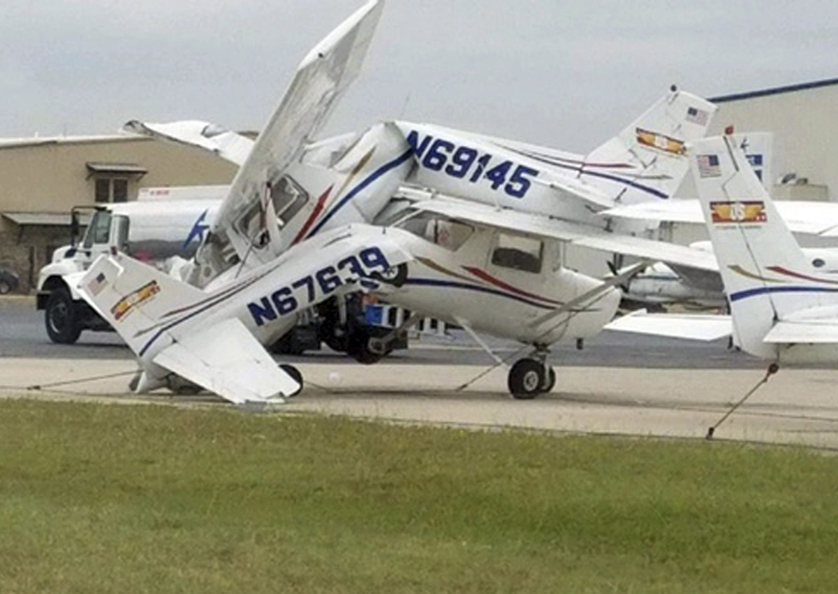 Powerful winds damage a dozen airplanes at Texas airport - National ...