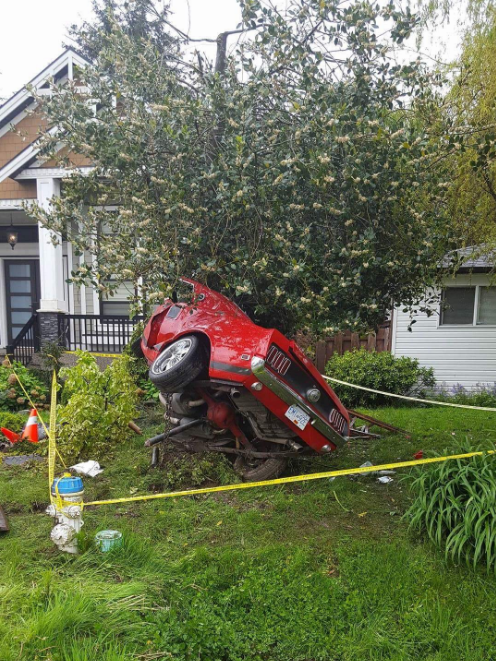 Serious injuries after sports car crashes into tree in Delta - BC ...