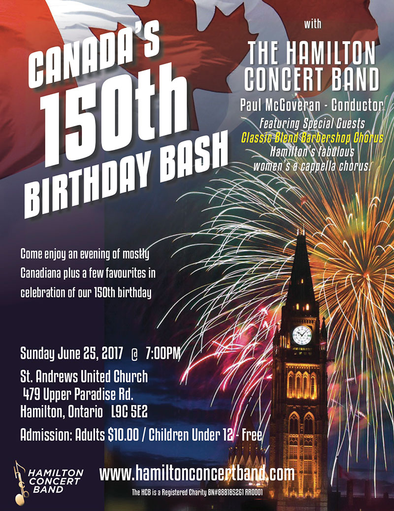 Canada’s 150th Birthday Bash with the Hamilton Concert Band ...
