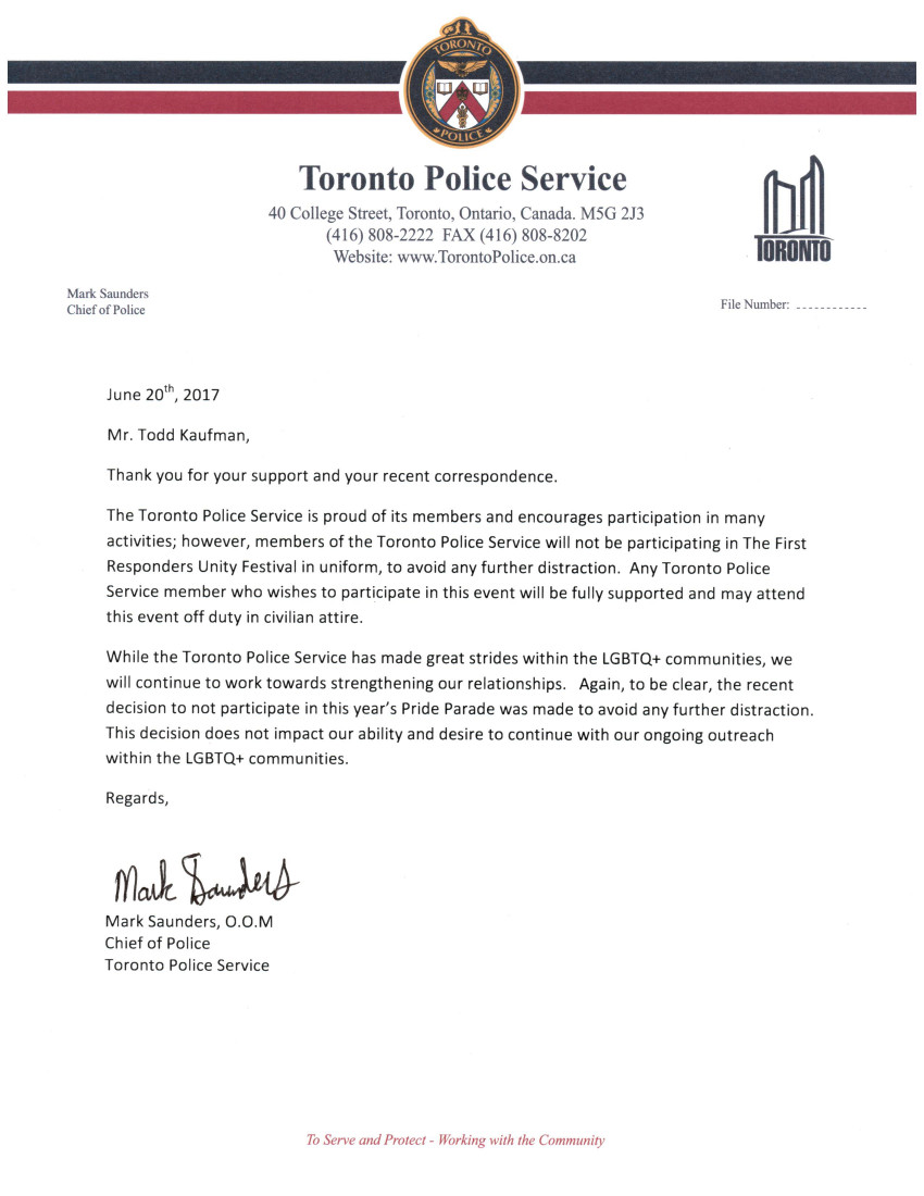 Toronto police officers will not be allowed to wear uniforms at ...