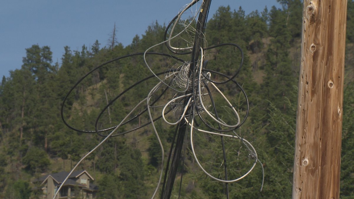 Boom on truck brings down power poles, power lines in Kelowna ...