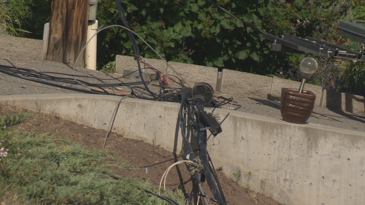 Boom on truck brings down power poles, power lines in Kelowna ...