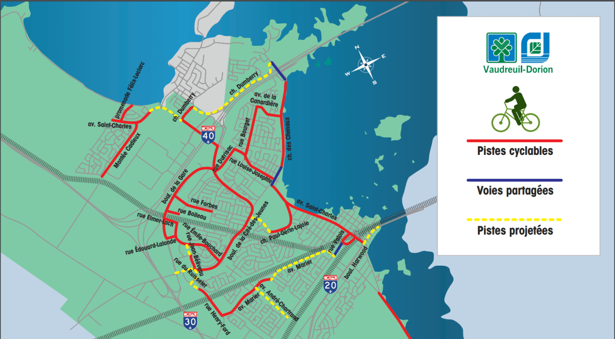 Montreal Bike Paths Map