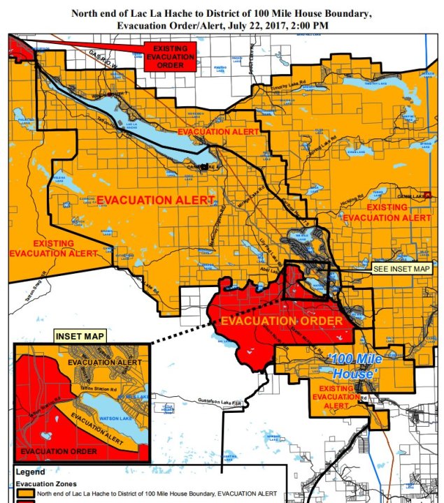 Evacuation order lifted for much of 100 Mile House - BC | Globalnews.ca