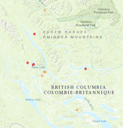 Five new B.C. wildfires flare up west of Takla Lake, north of Fort St ...