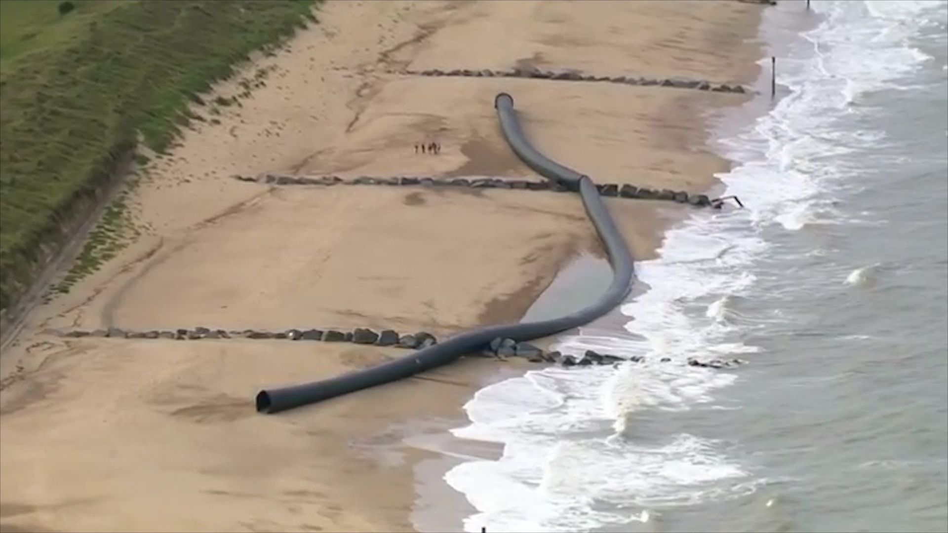 Large bore pipes discovered washed up along English coast - National ...