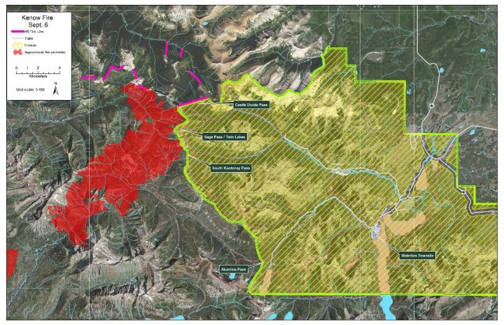 Fire threatening Waterton grows north along Alberta border, may pass ...