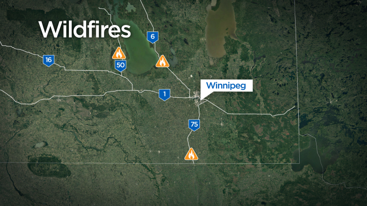 Detours in effect as rural Manitoba crews battle wildfires Wednesday ...