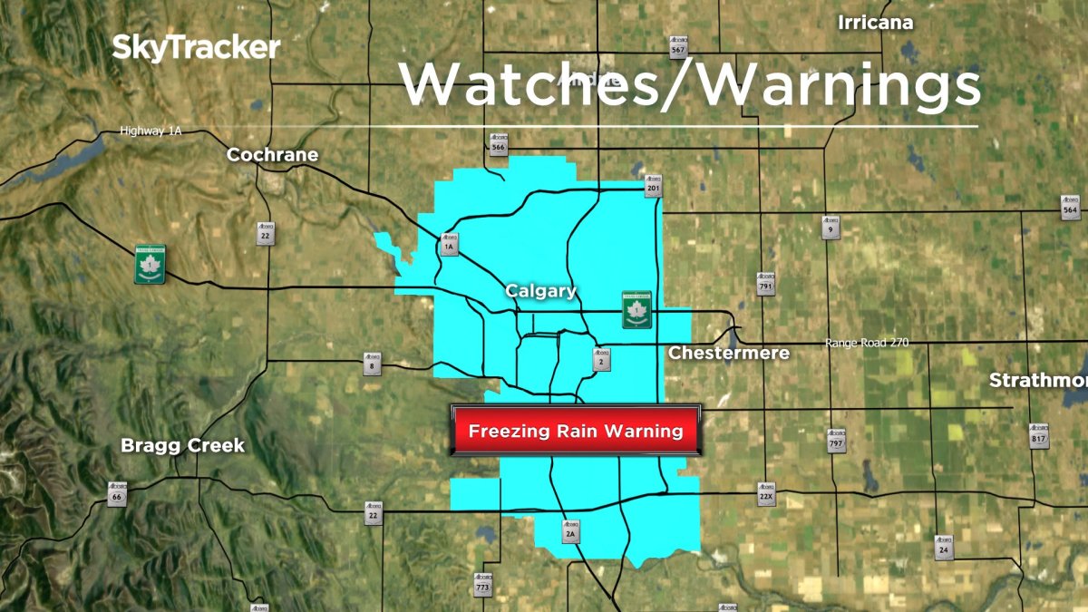 Freezing rain warning ended for Calgary area, snow expected overnight ...